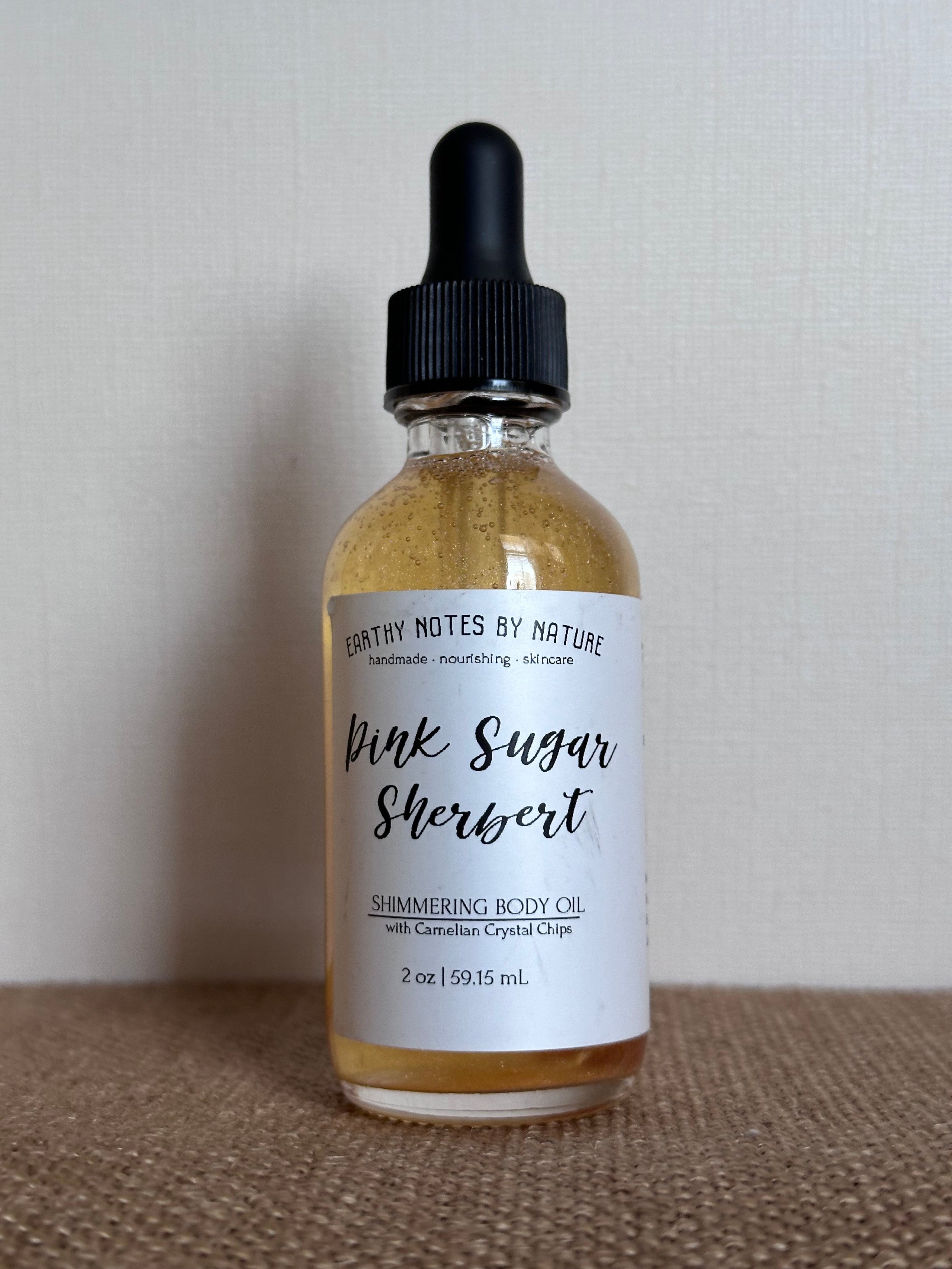 Pink Sugar Sherbert Crystal Infused Shimmering Body Oil | Earthy Notes ...
